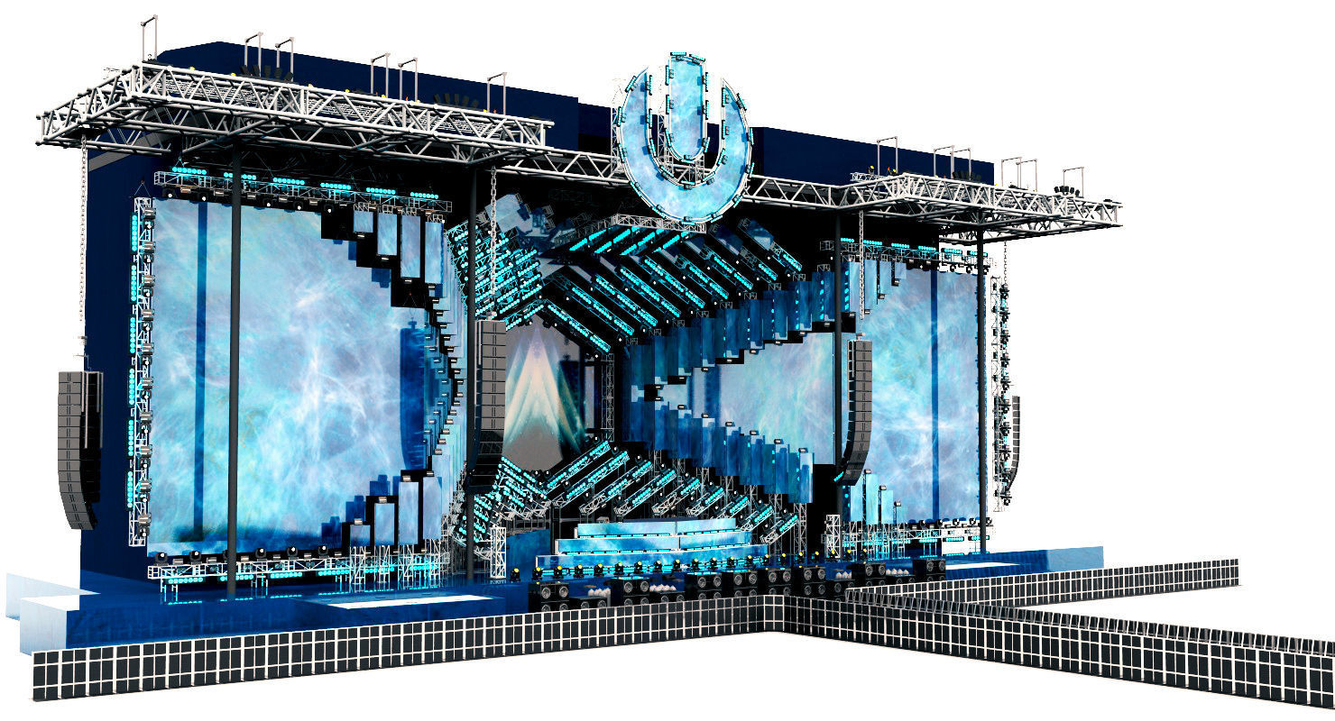 3D model UMF Ultra Music Festival Miami Main Stage 2018 With Pioneer ...