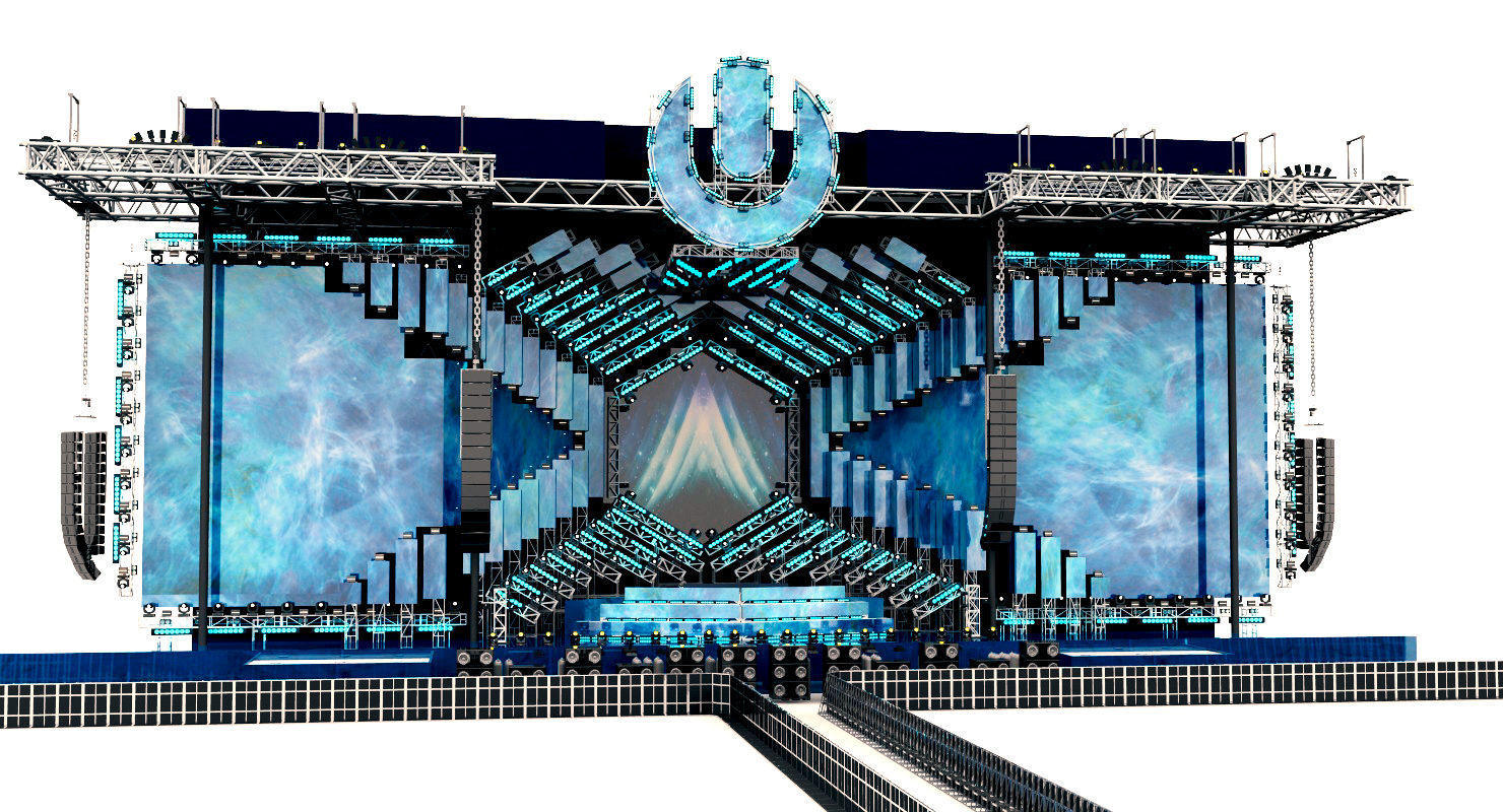 3D model UMF Ultra Music Festival Miami Main Stage 2018 With Pioneer ...