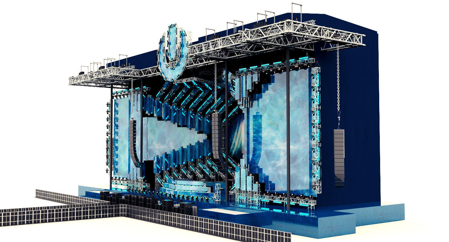 3D model UMF Ultra Music Festival Miami Main Stage 2018 With Pioneer ...