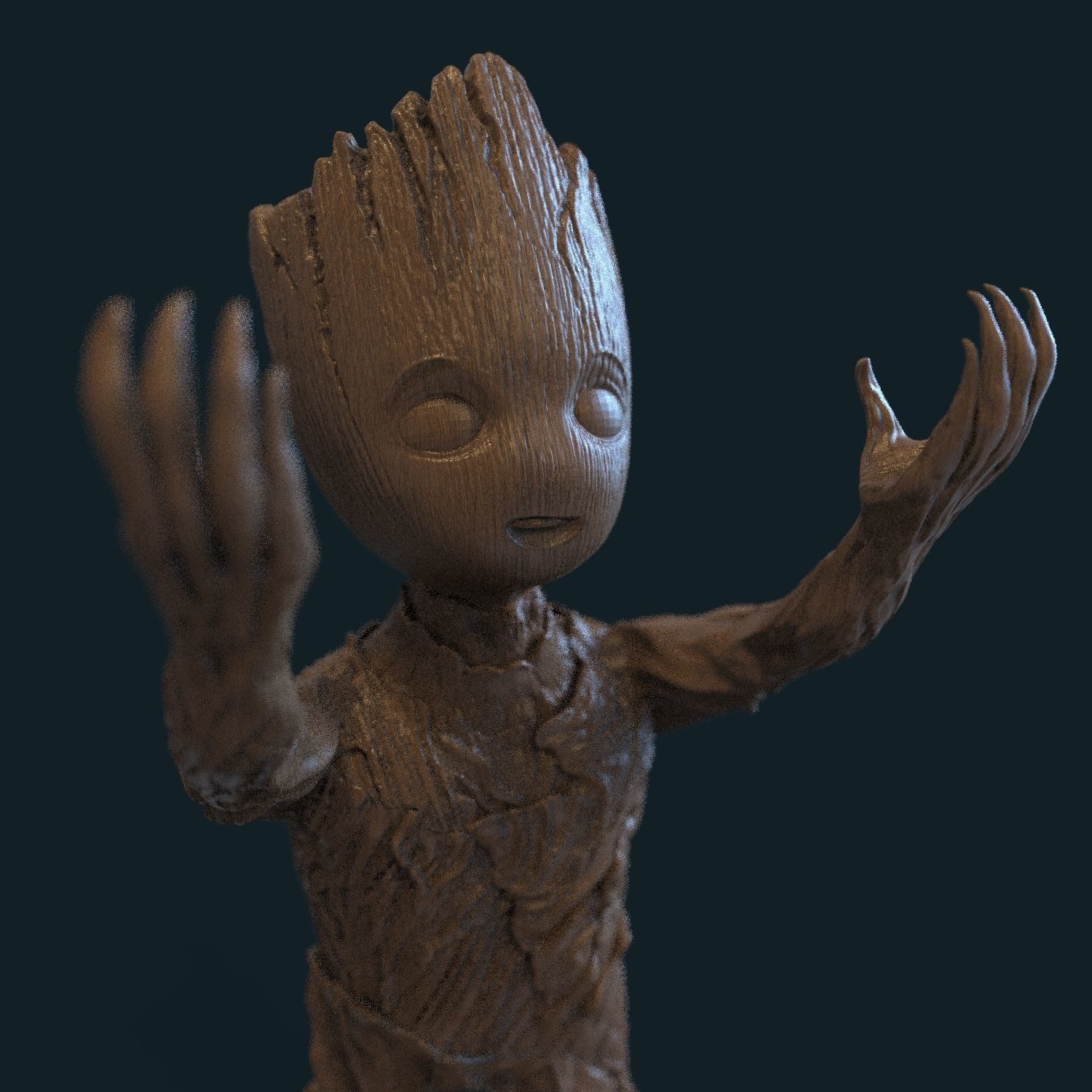 BABY GROOT PEN HOLDER 3D model 3D printable | CGTrader
