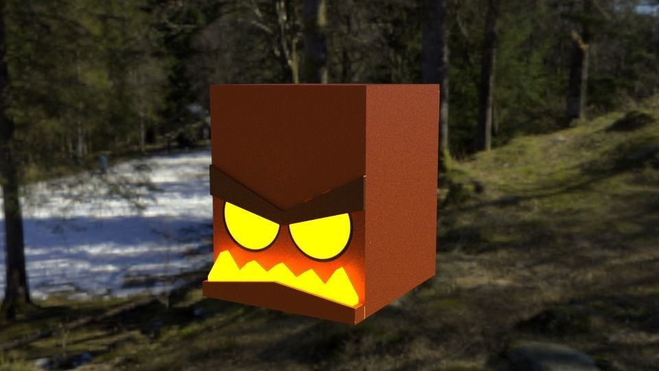 3D model Angry Cube - Mobile Game Asset VR / AR / low-poly | CGTrader