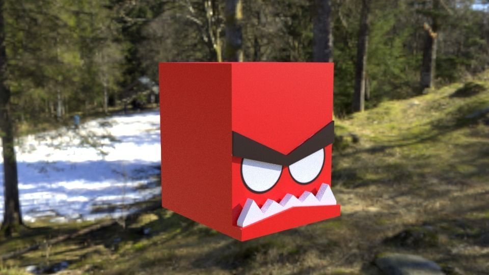3D model Angry Cube - Mobile Game Asset VR / AR / low-poly | CGTrader