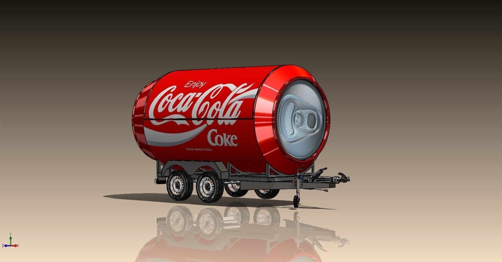 Coca Cola Semi Trailer - Coca Cola Booth 3D model | CGTrader