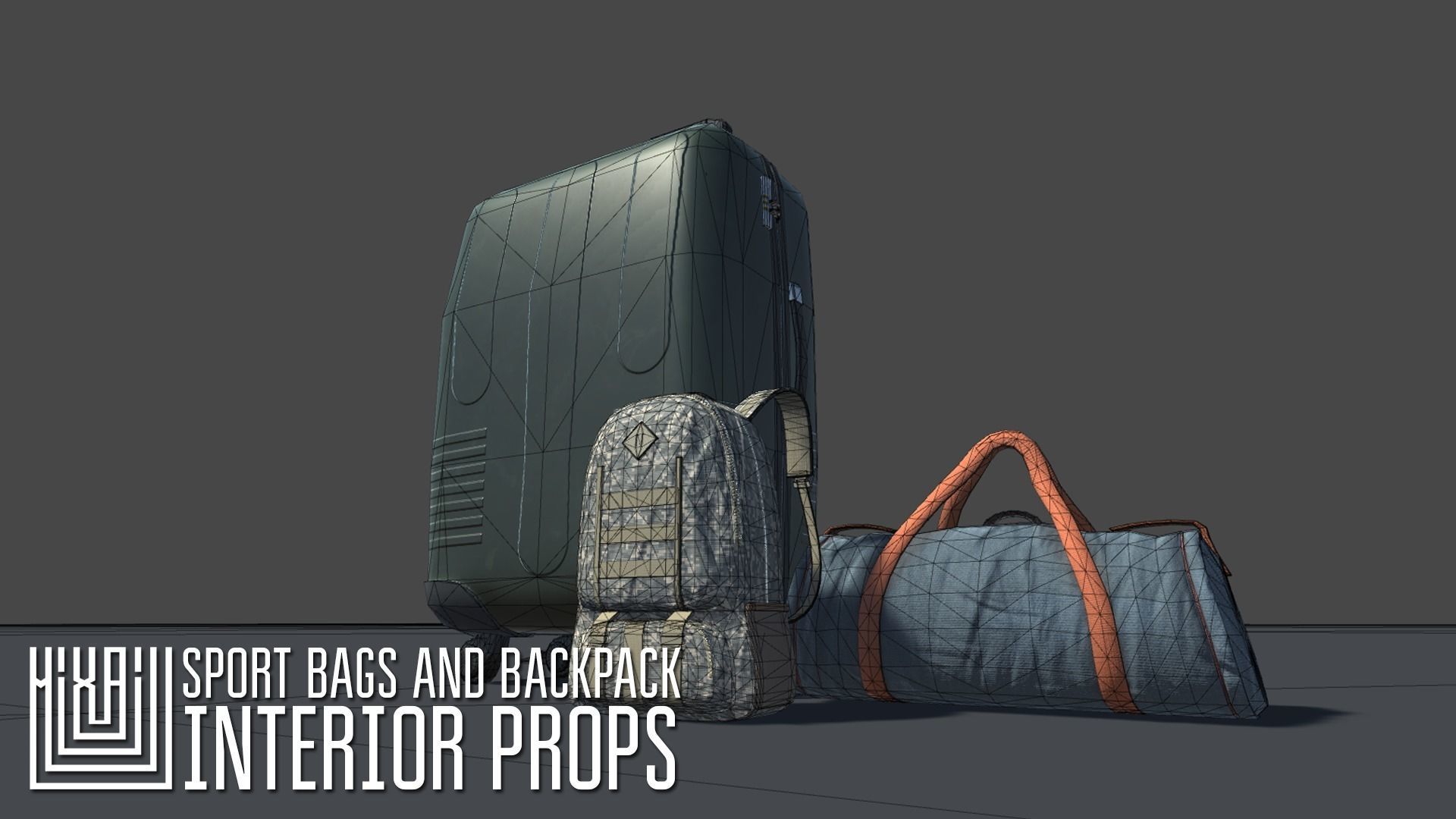 3D model Sport bags and backpack - interior props VR / AR / low-poly ...