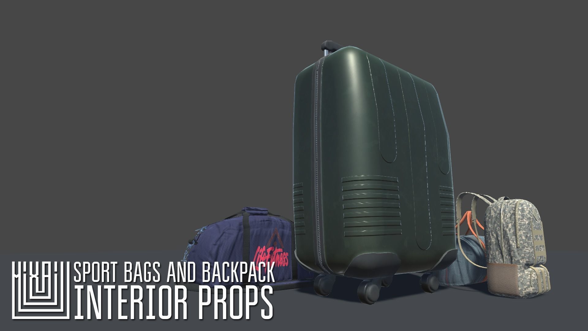 3D model Sport bags and backpack - interior props VR / AR / low-poly ...
