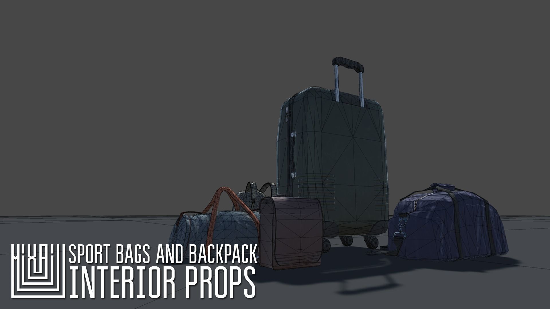 3D model Sport bags and backpack - interior props VR / AR / low-poly ...