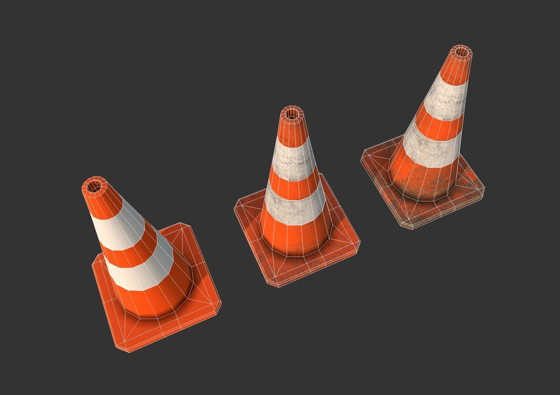 3D model Traffic Cones Construction Set VR / AR / low-poly | CGTrader