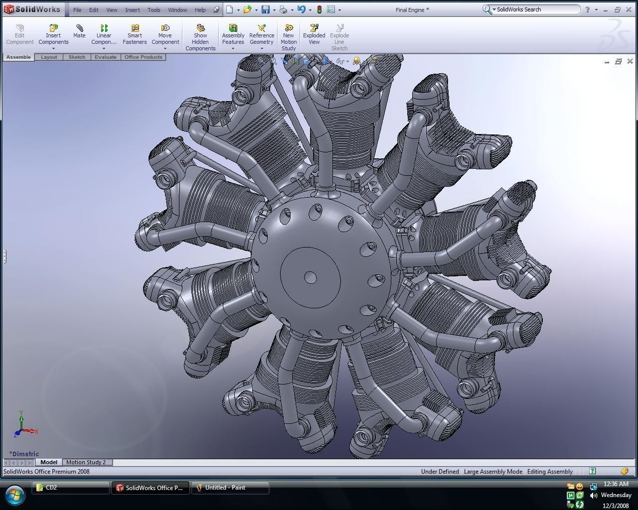 radial engine free 3D Model .stl .ige .igs .iges - CGTrader.com