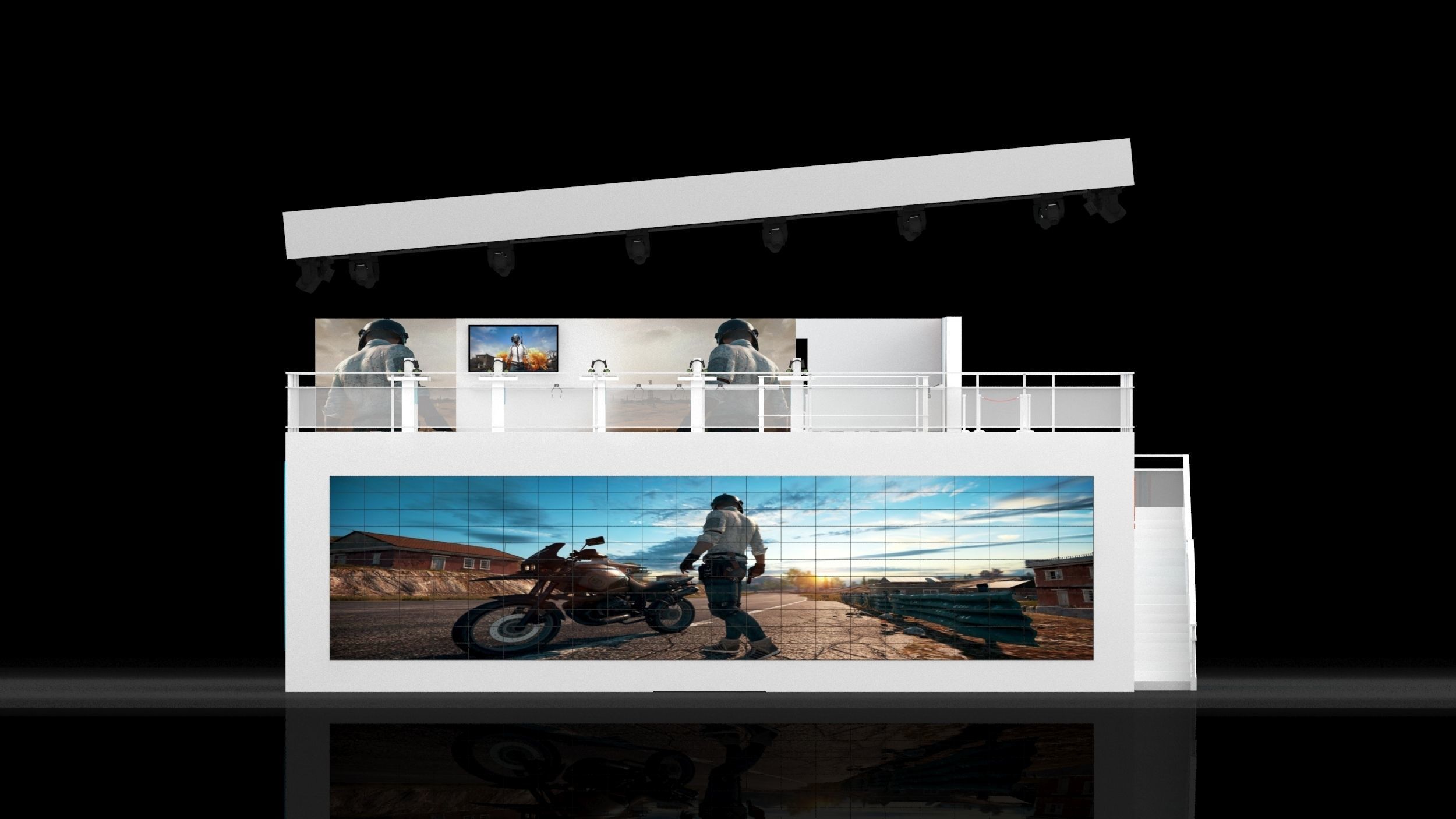 Bluehole game booth 3D model | CGTrader