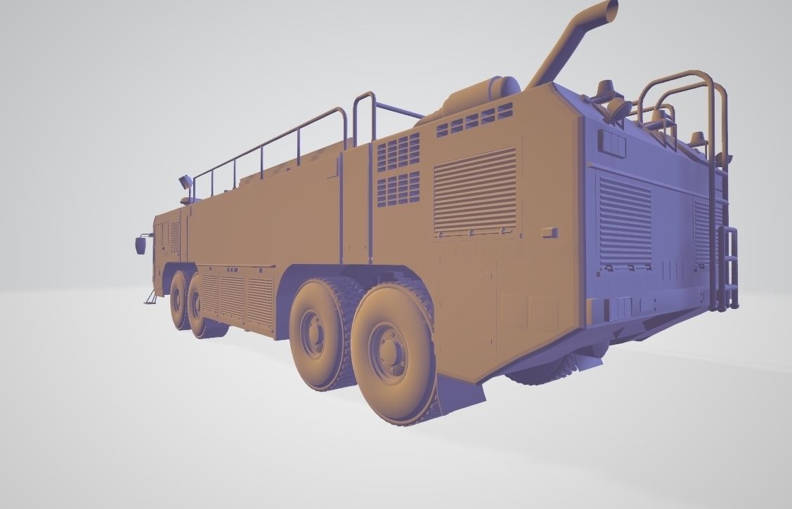 Airport Fire Truck ARFF Crash Tender 8x8 3D model | CGTrader