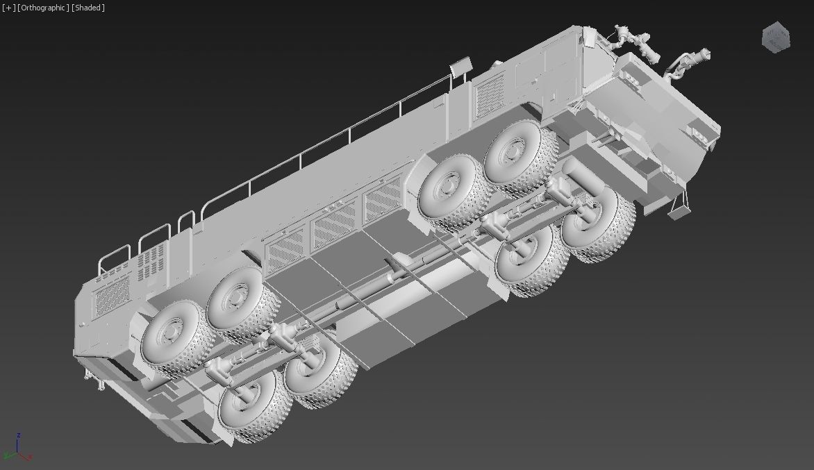 Airport Fire Truck ARFF Crash Tender 8x8 3D model | CGTrader