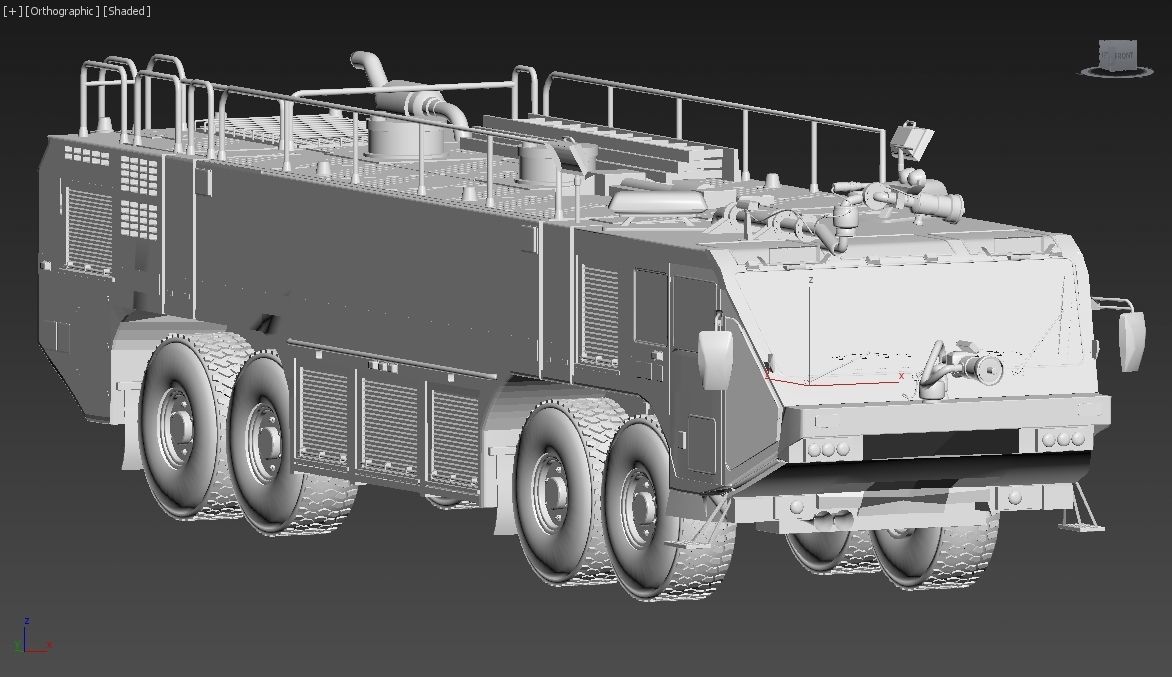 Airport Fire Truck ARFF Crash Tender 8x8 3D model | CGTrader
