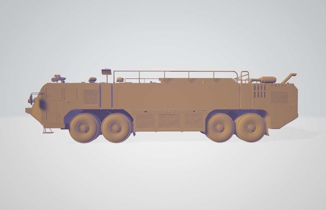 Airport Fire Truck ARFF Crash Tender 8x8 3D model | CGTrader