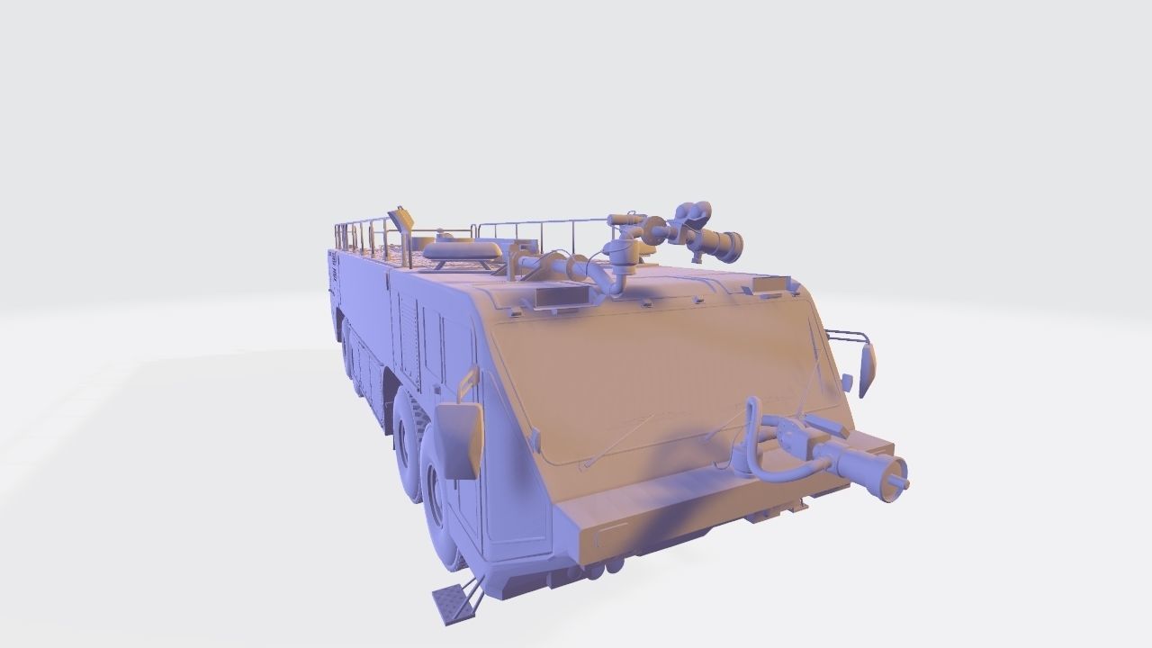 Airport Fire Truck ARFF Crash Tender 8x8 3D model | CGTrader