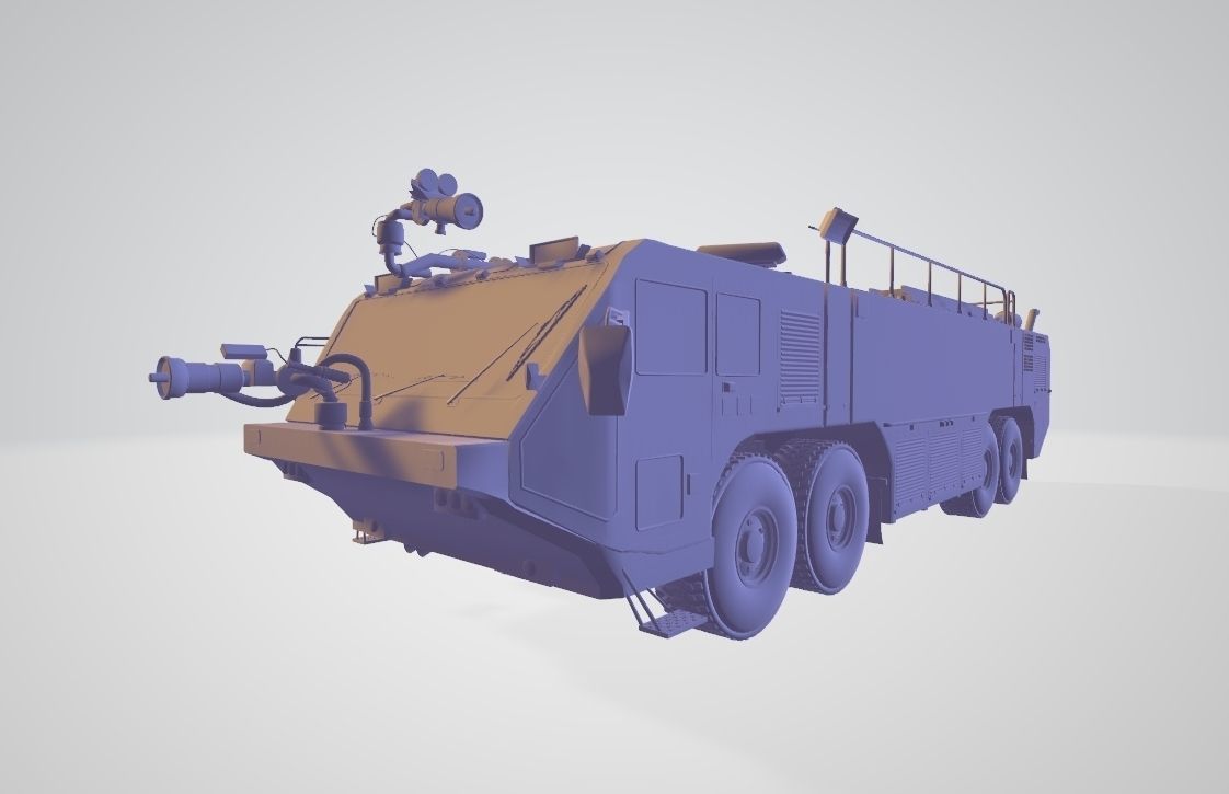 Airport Fire Truck ARFF Crash Tender 8x8 3D model | CGTrader