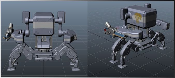 3D model Walking Platform mecha VR / AR / low-poly rigged animated ...