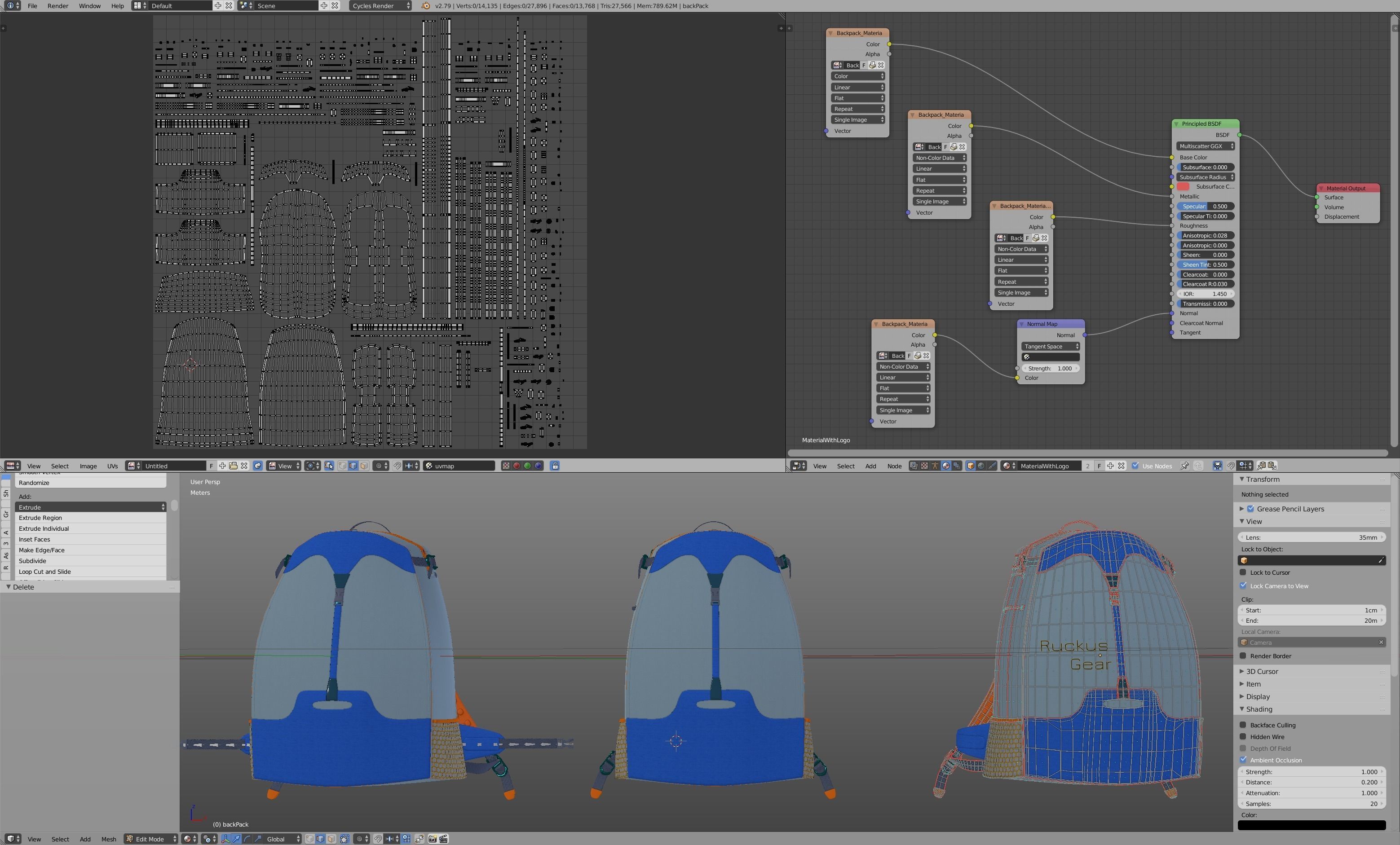 GORE-TEX fabric Backpack 3D model | CGTrader