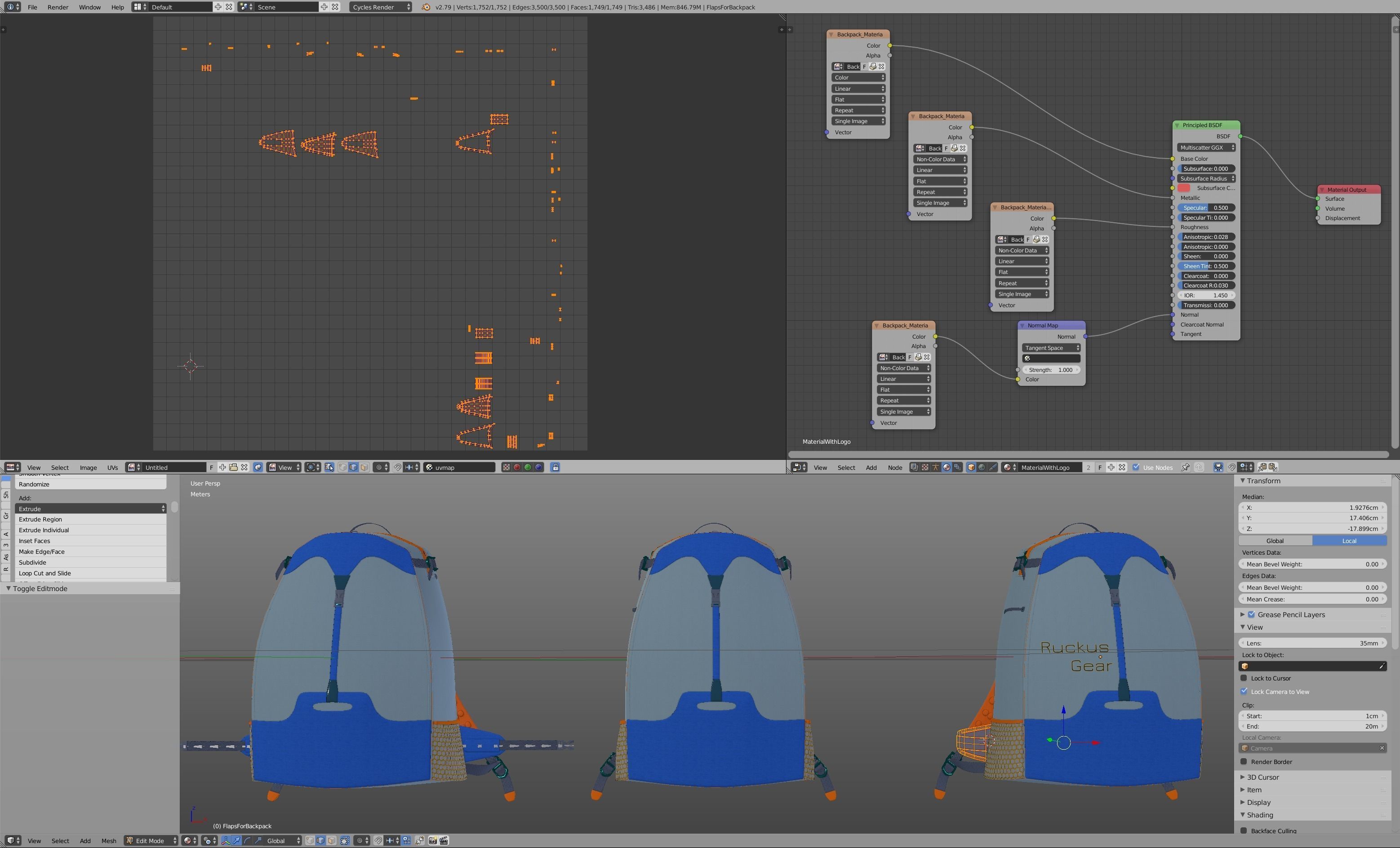 GORE-TEX fabric Backpack 3D model | CGTrader