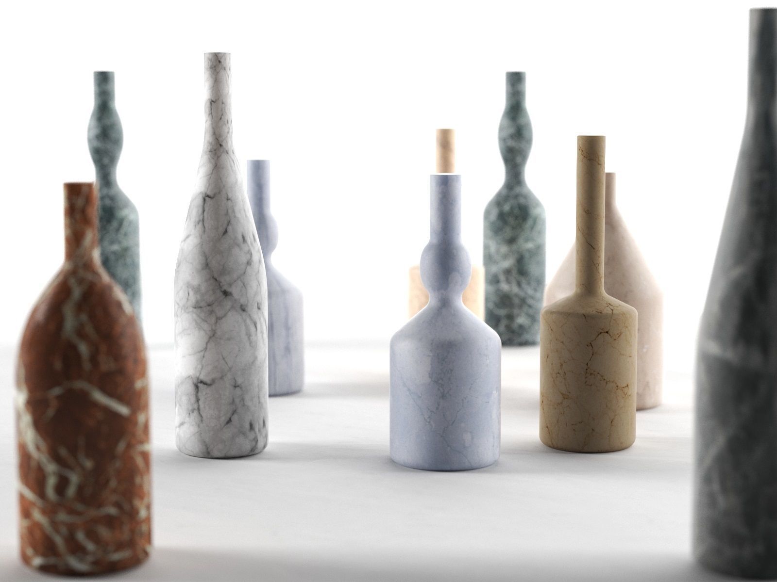 Omaggio a Morandi Decorative Bottles 3D model | CGTrader