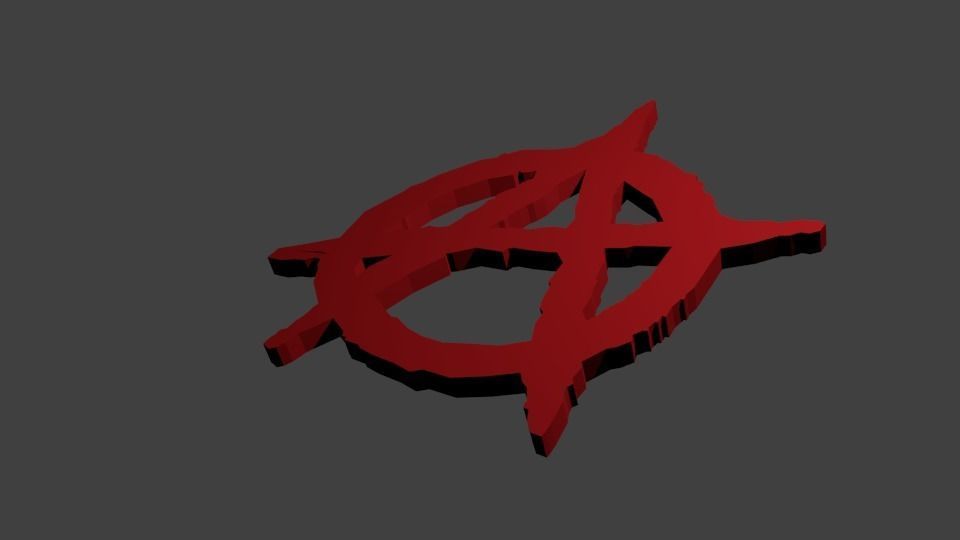 Anarchy sign trinket 3D model 3D printable | CGTrader