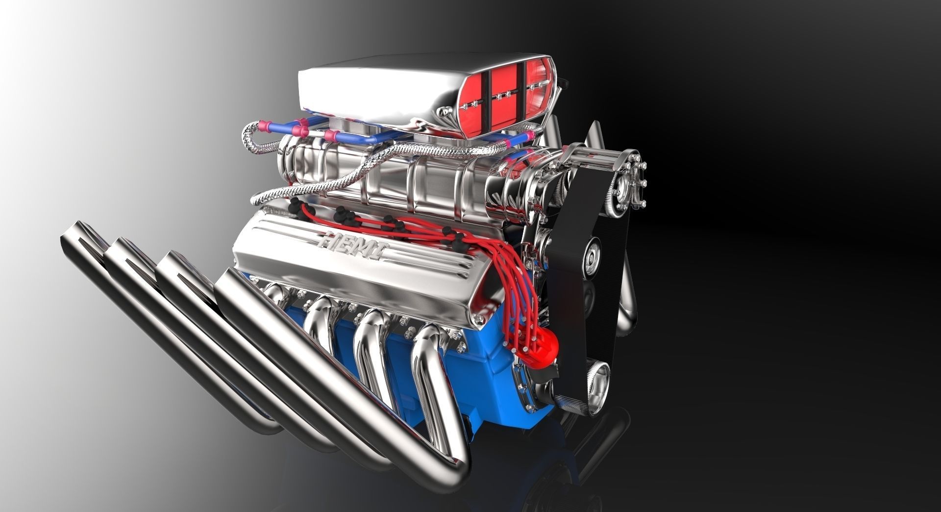 Blown V8 3D model | CGTrader
