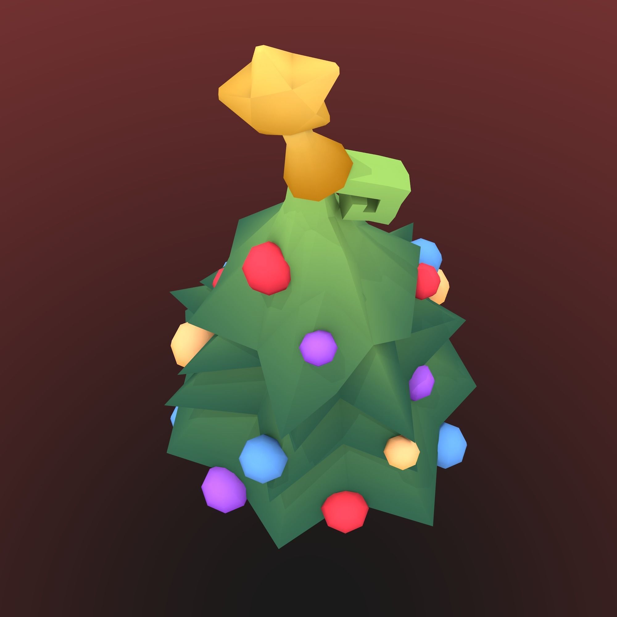 3D model Low Poly Tree - Christmas tree VR / AR / low-poly | CGTrader