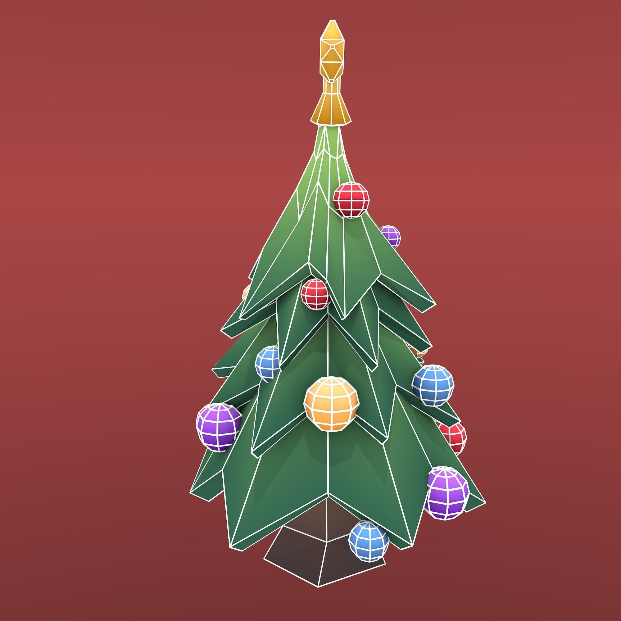 3D model Low Poly Tree - Christmas tree VR / AR / low-poly | CGTrader