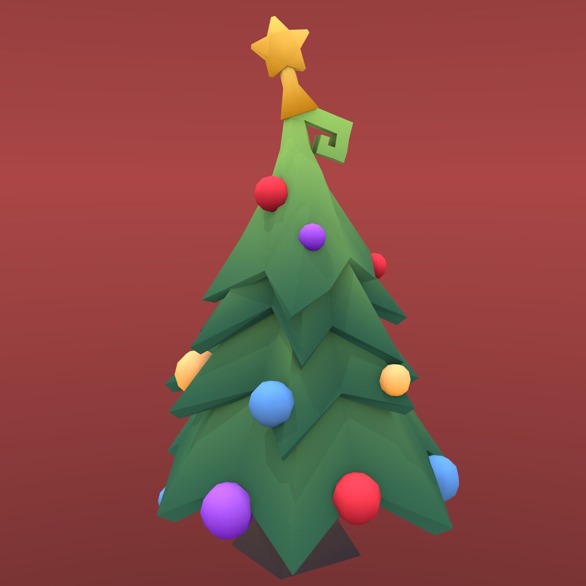 3D model Low Poly Tree - Christmas tree VR / AR / low-poly | CGTrader