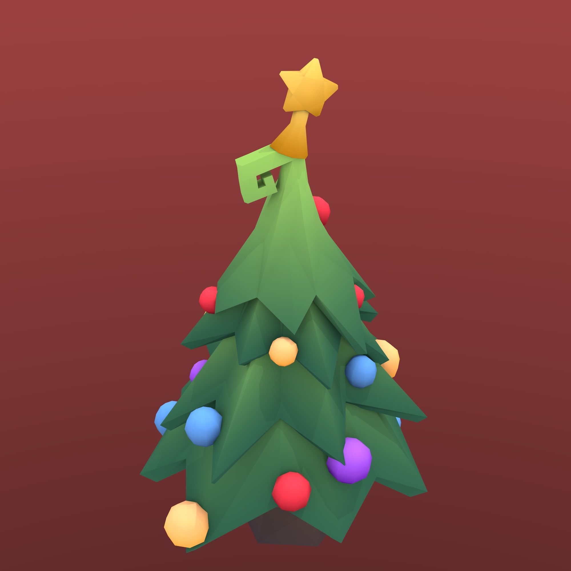 3D model Low Poly Tree - Christmas tree VR / AR / low-poly | CGTrader