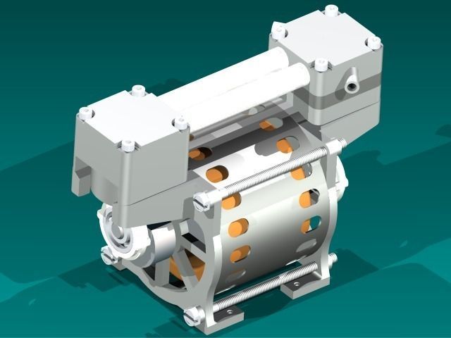 Dual piston air pump 3D model | CGTrader