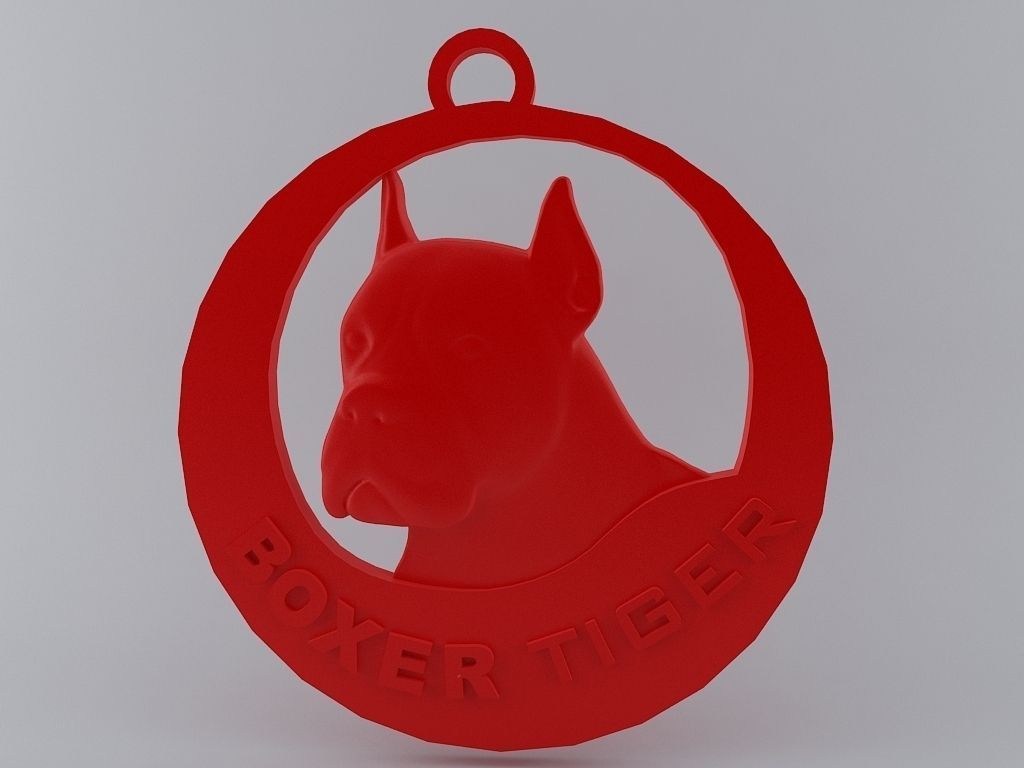 Boxer Circuler Keychain 3D model 3D printable | CGTrader