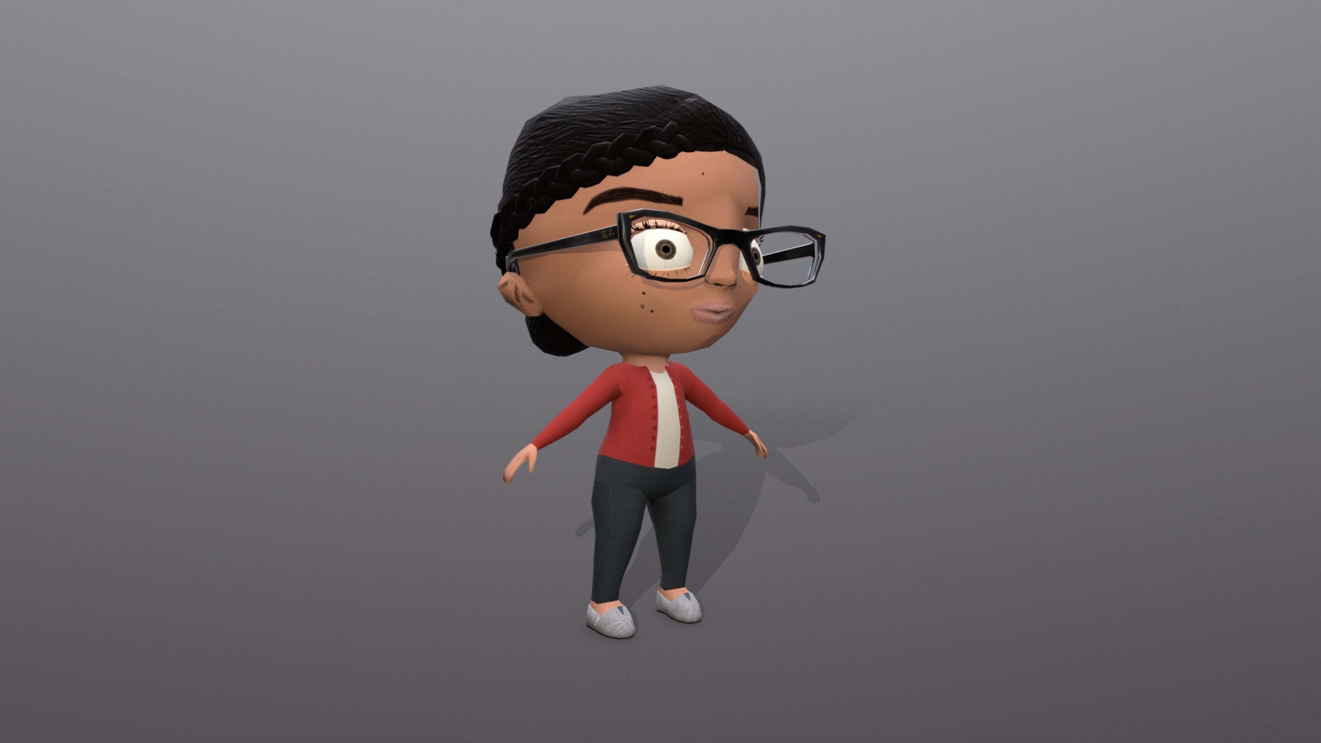 3D model Female Chibi Character VR / AR / low-poly rigged | CGTrader