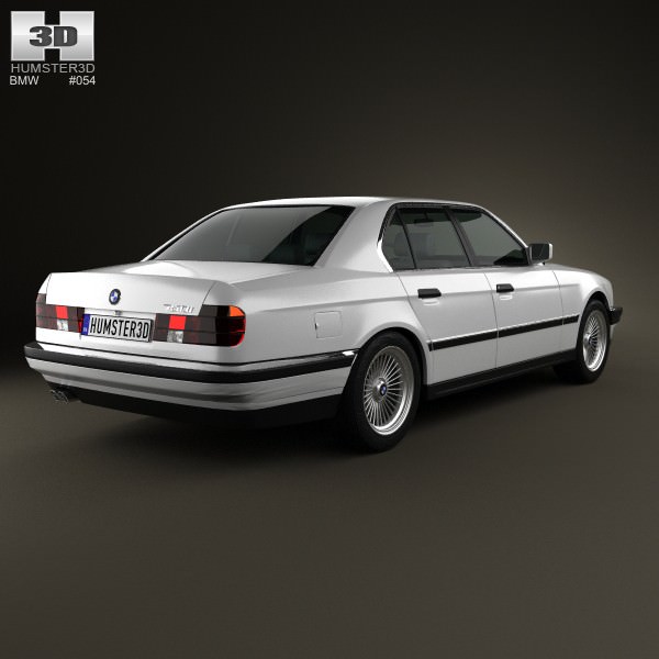 BMW 7 Series E32 1992 3D Model .max .obj .3ds .fbx .c4d .lwo .lw .lws