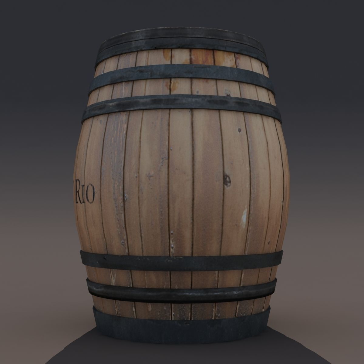 Wooden Barrel Low poly 3d Model 3D Model Game ready .max .obj .3ds .lwo ...