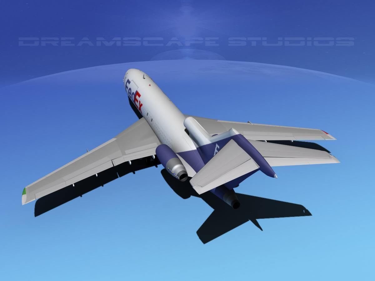 Boeing 727-100 FedEx 3D model rigged | CGTrader
