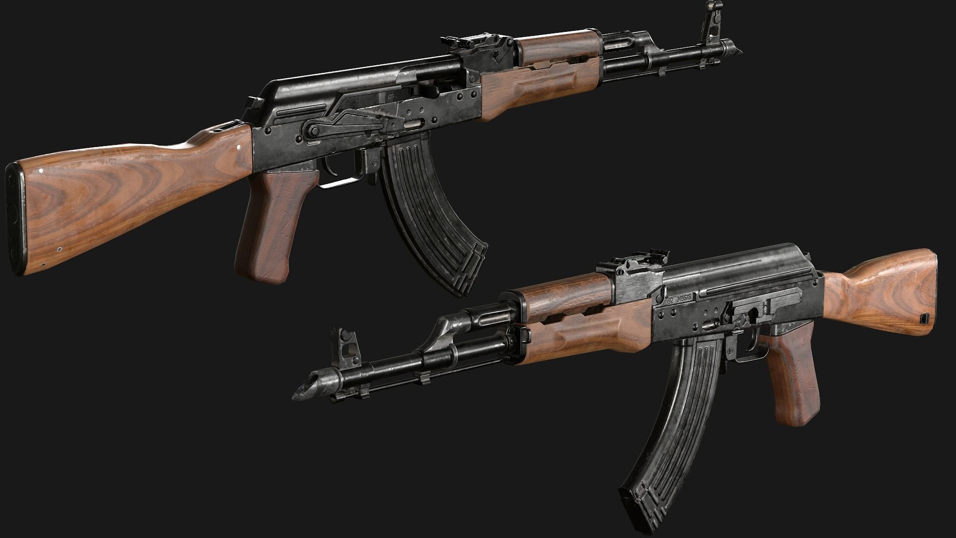 3D model AKM rifle VR / AR / low-poly | CGTrader