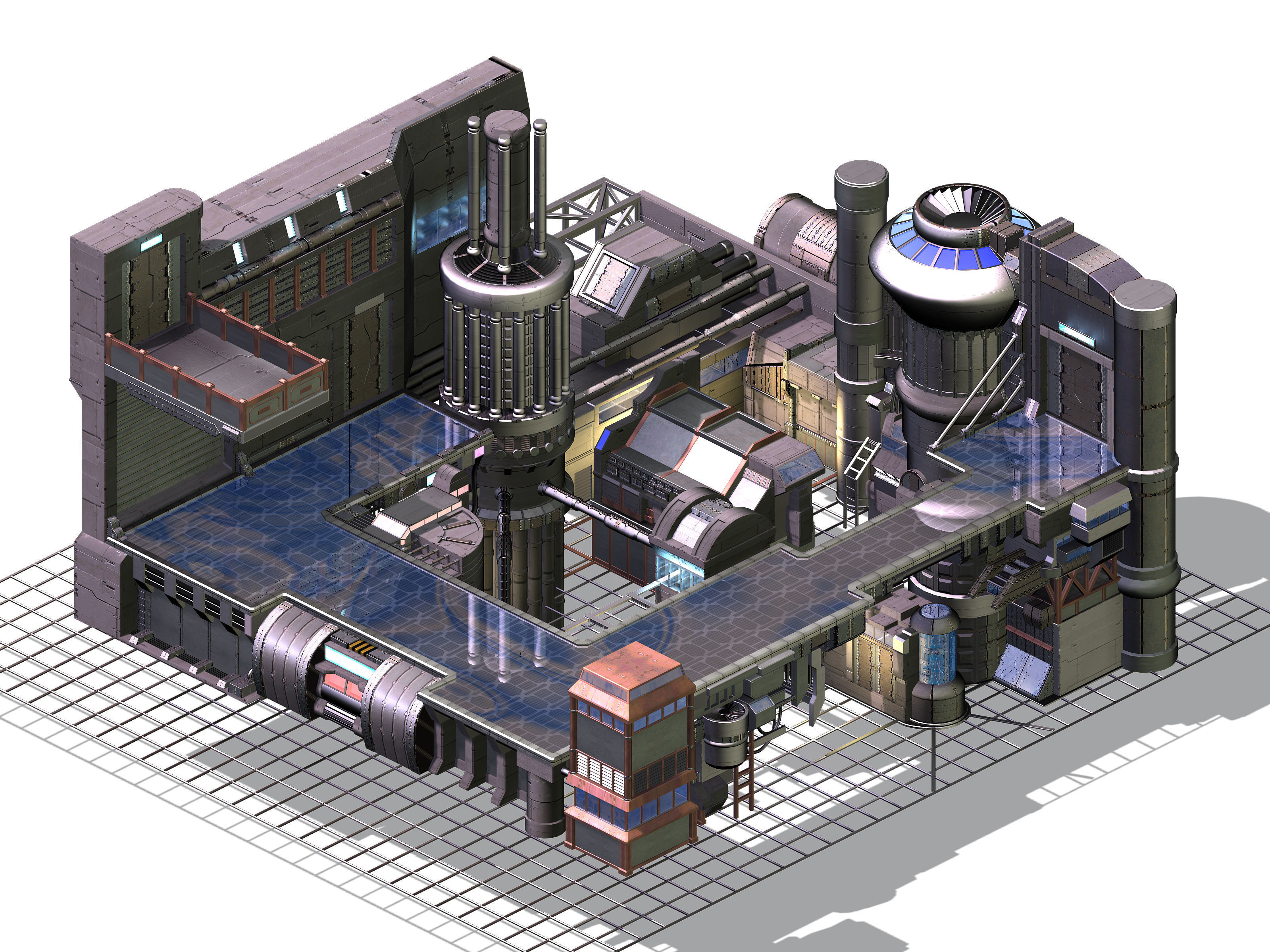 Future world - factory - indoor 3D model | CGTrader