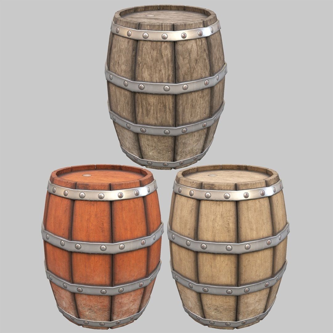 3D model Wooden Barrel - Game Ready - VR AR VR / AR / low-poly | CGTrader