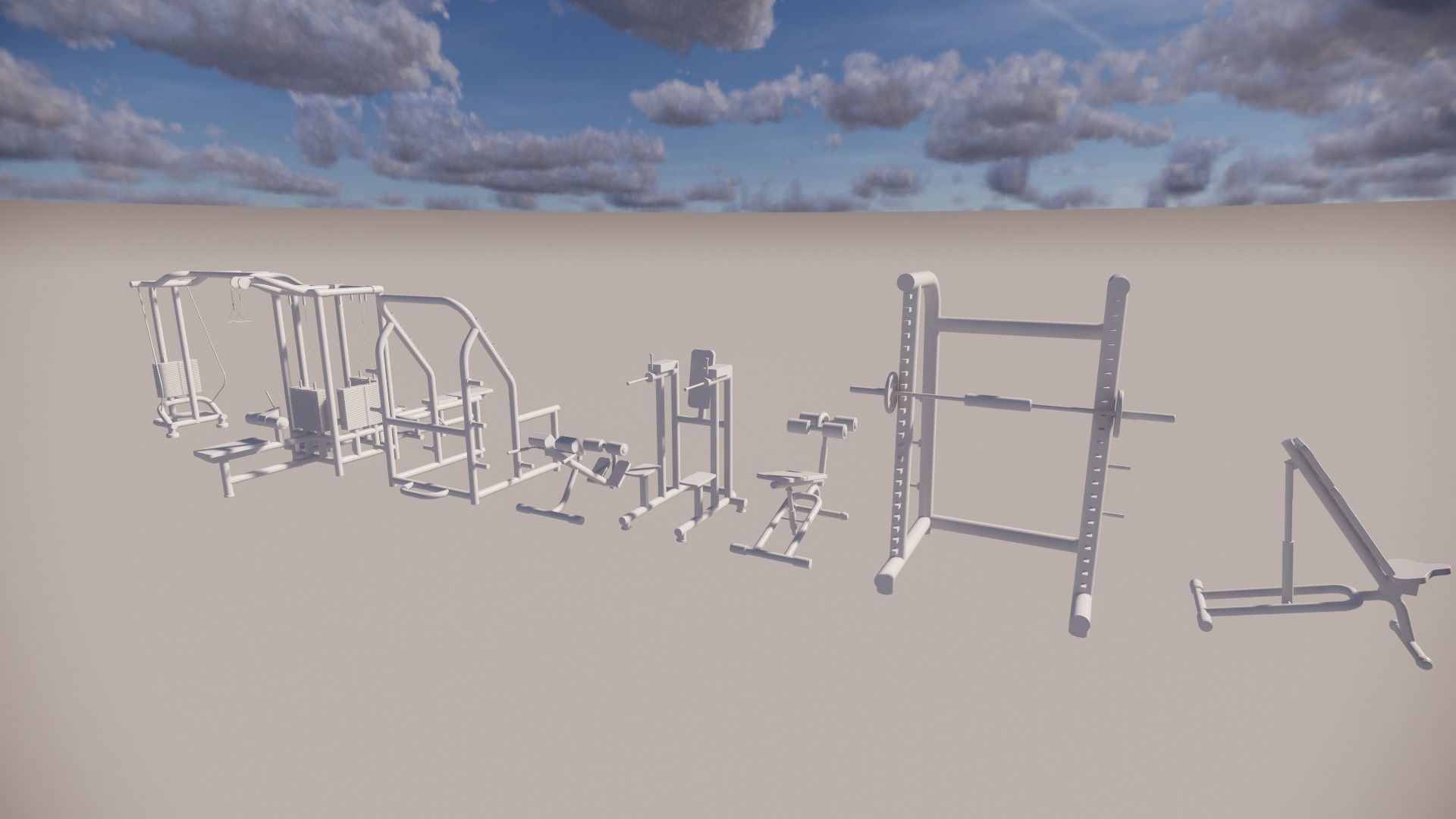 16 Models Revit Families for Gym 3D model | CGTrader