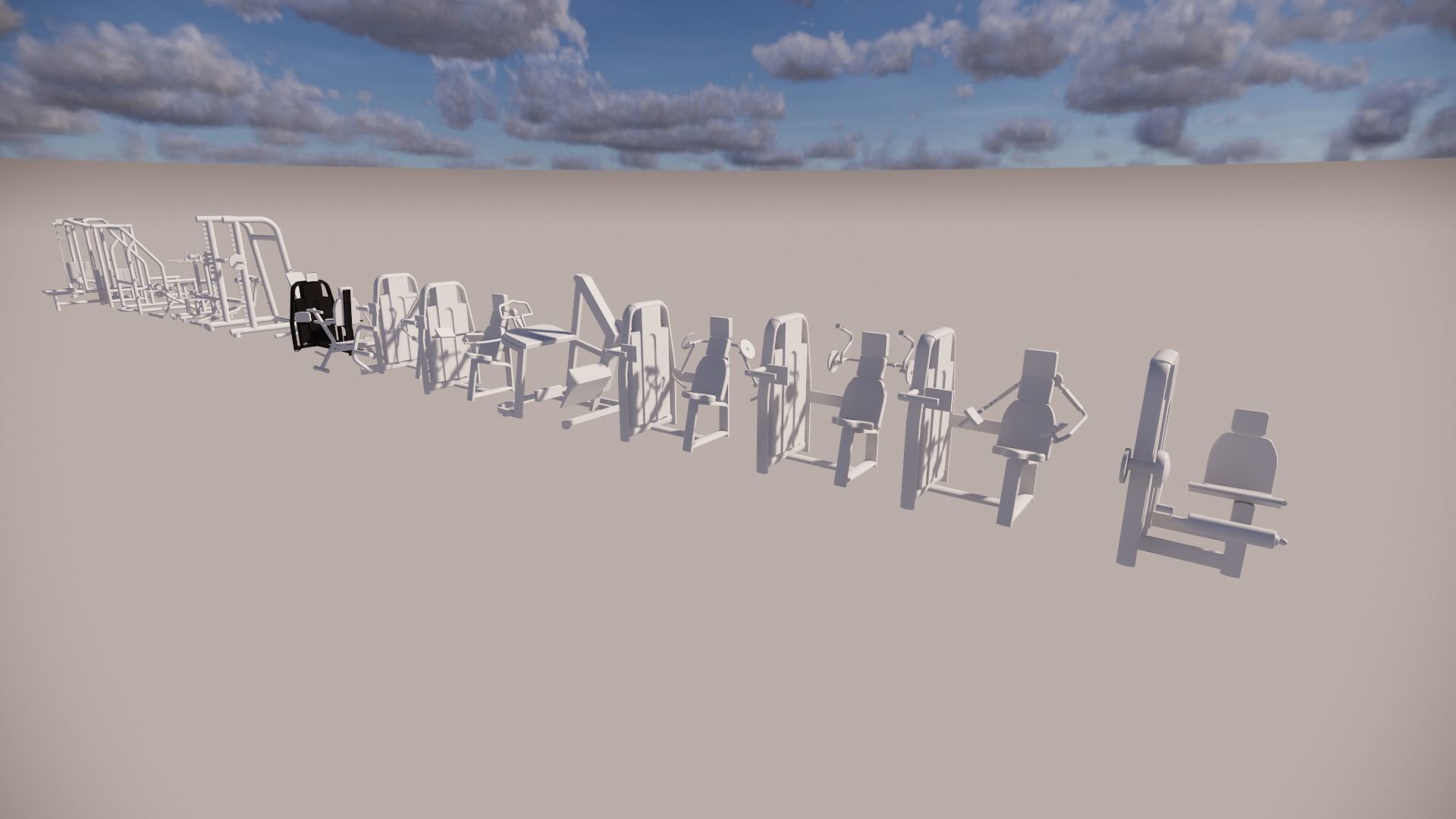 16 Models Revit Families for Gym 3D model | CGTrader