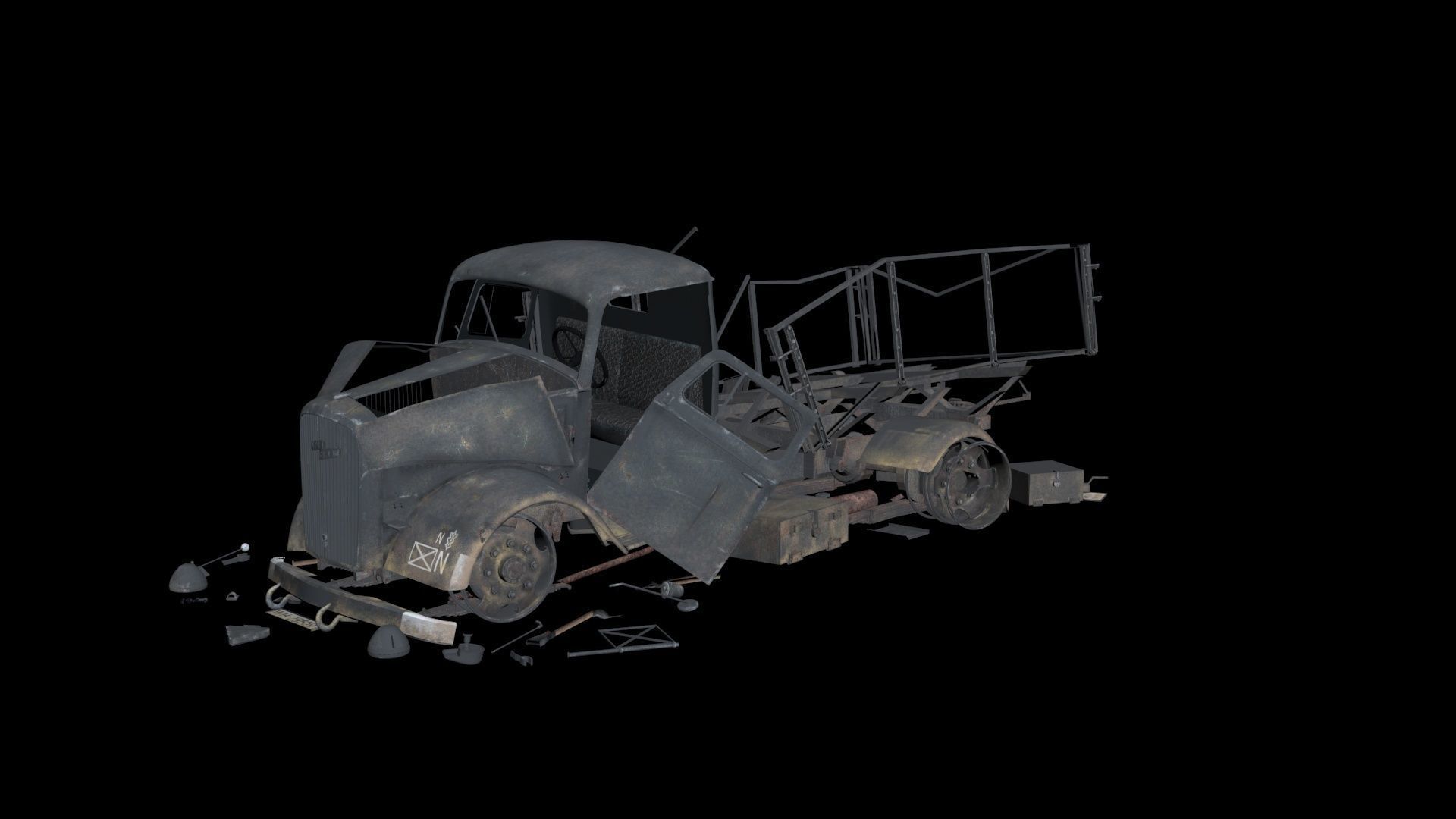 crash car Opel Blitz 3D model | CGTrader