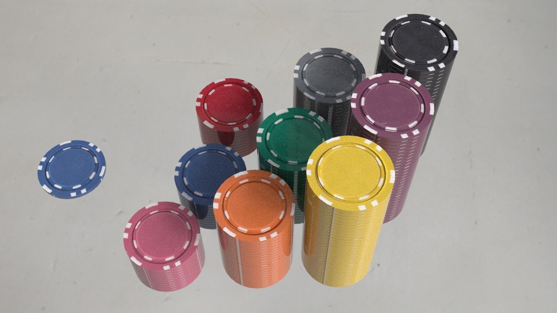 Gaming Chips free 3D model | CGTrader