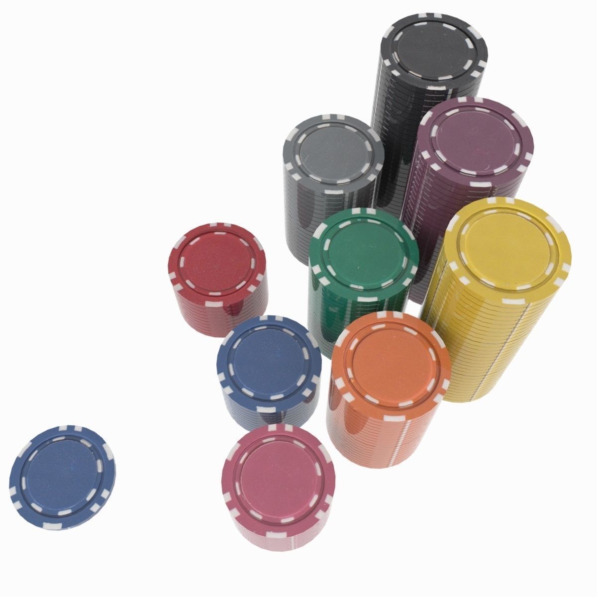 Gaming Chips free 3D model | CGTrader