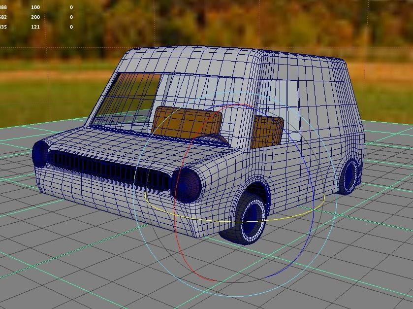 Practical cartoon car transit 60s PARODY 3D model | CGTrader