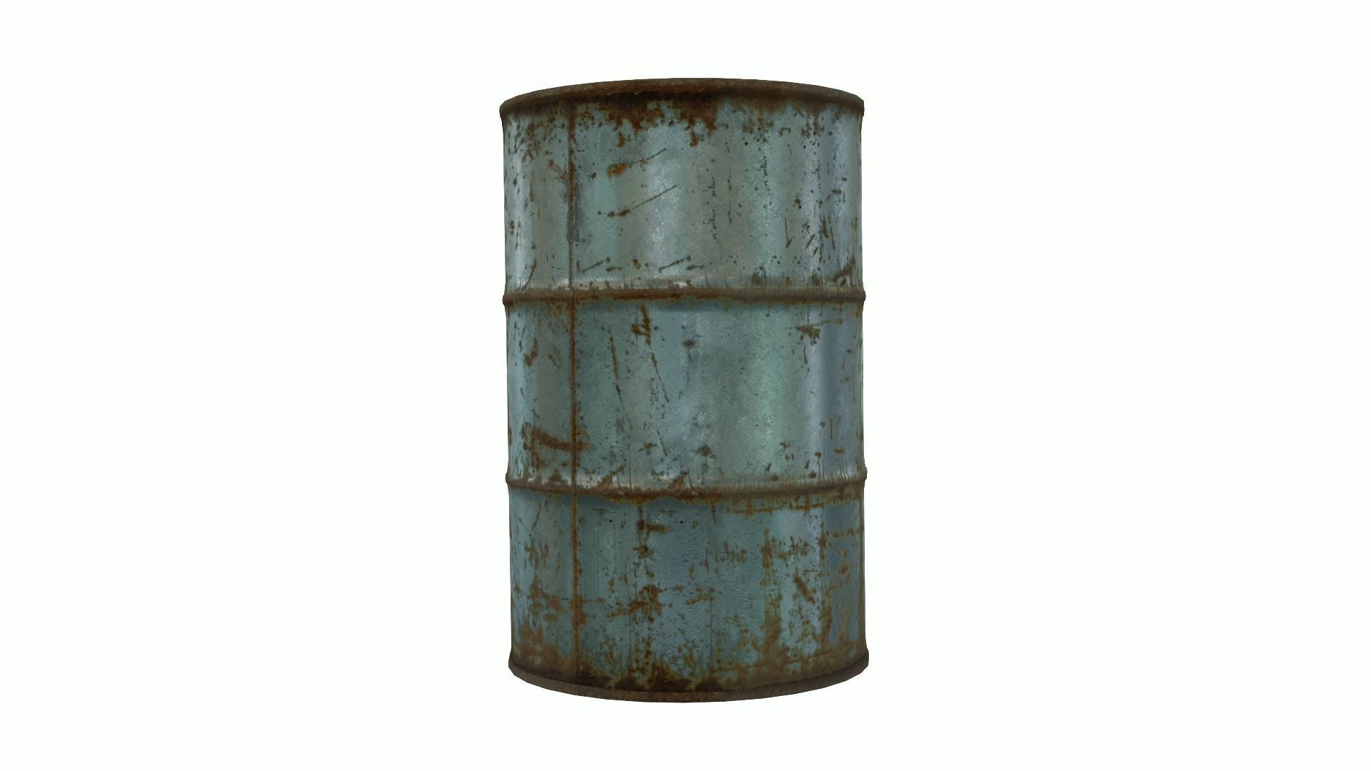 3D model Low Poly Steel Barrel With PBR Material VR / AR / low-poly ...