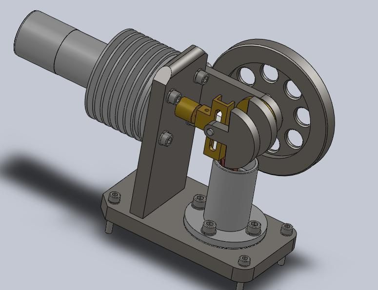 Horizontal Stirling Motor free 3D model | CGTrader
