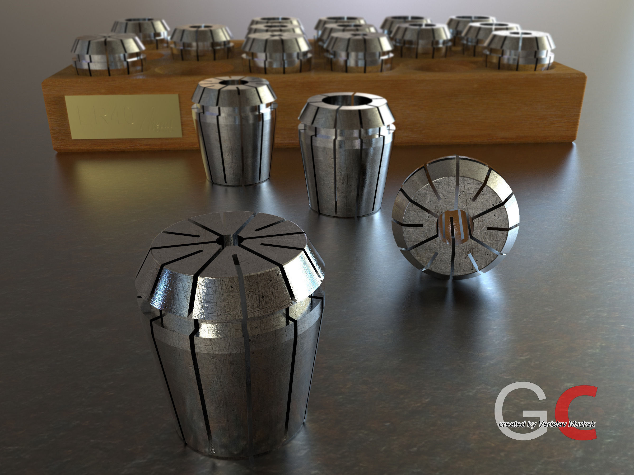 Collet set ER40 free 3D model | CGTrader