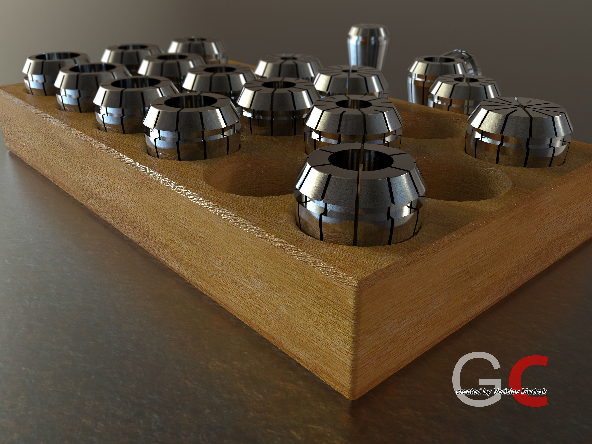 Collet set ER40 free 3D model | CGTrader