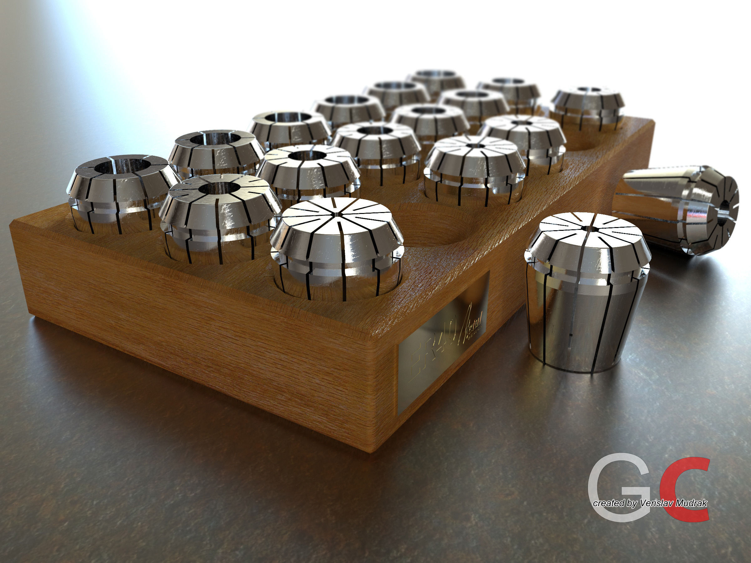 Collet set ER40 free 3D model | CGTrader