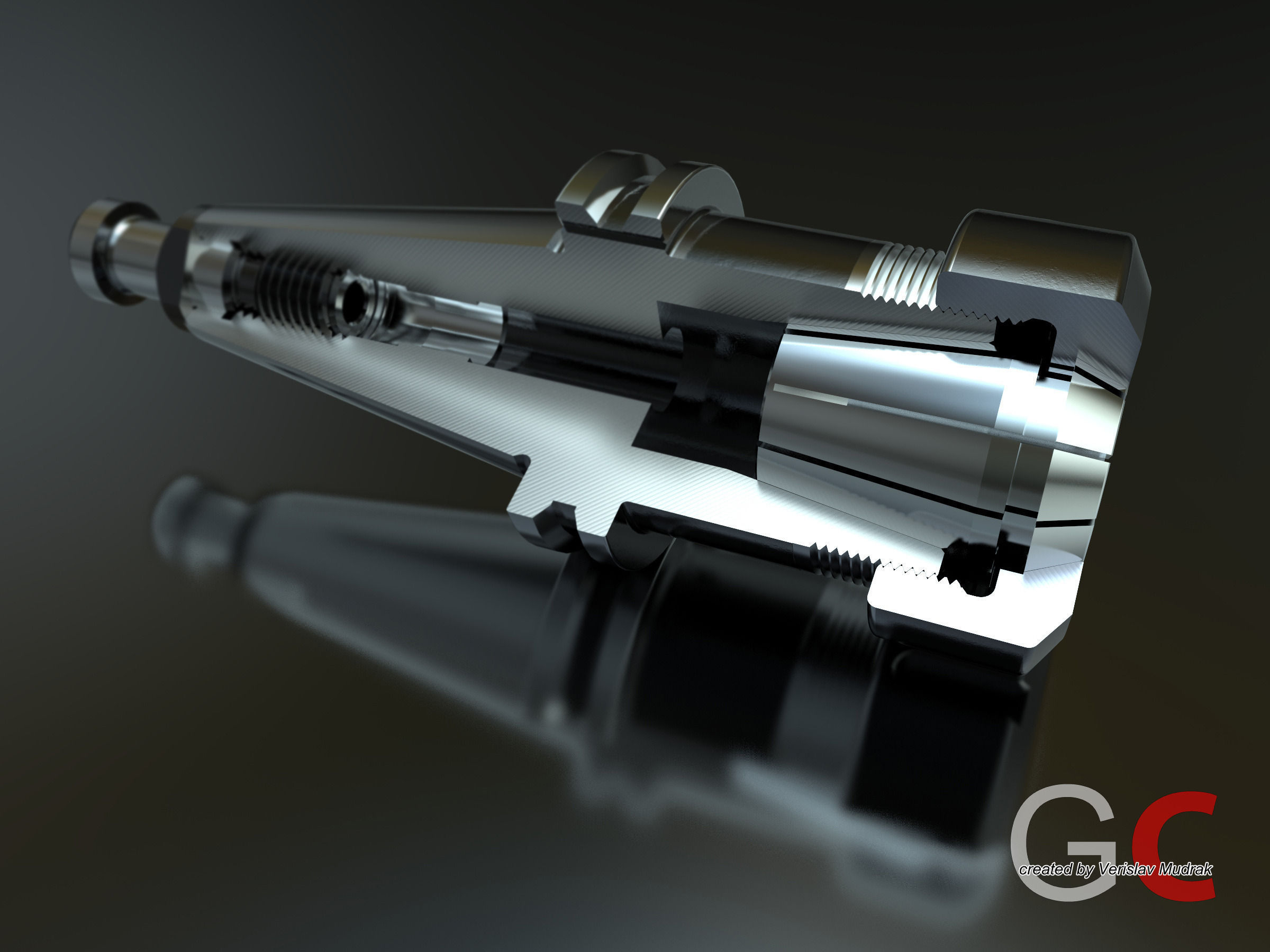 Collet chuck ER40 free 3D model | CGTrader